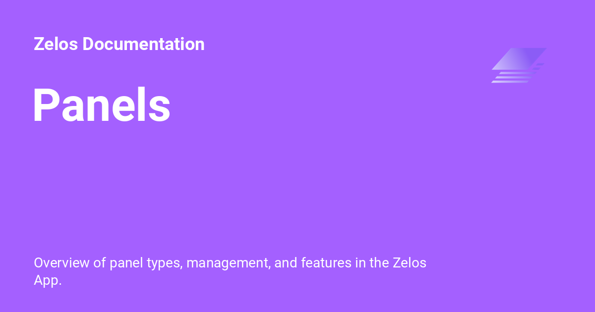 Panels - Zelos Documentation