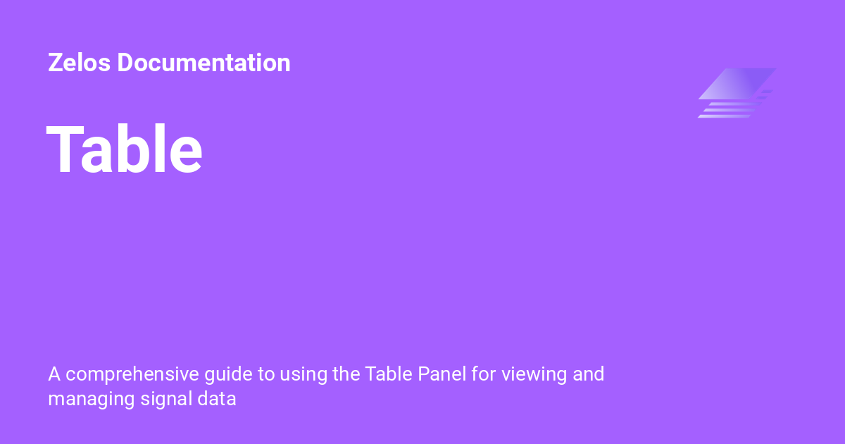 Table - Zelos Documentation