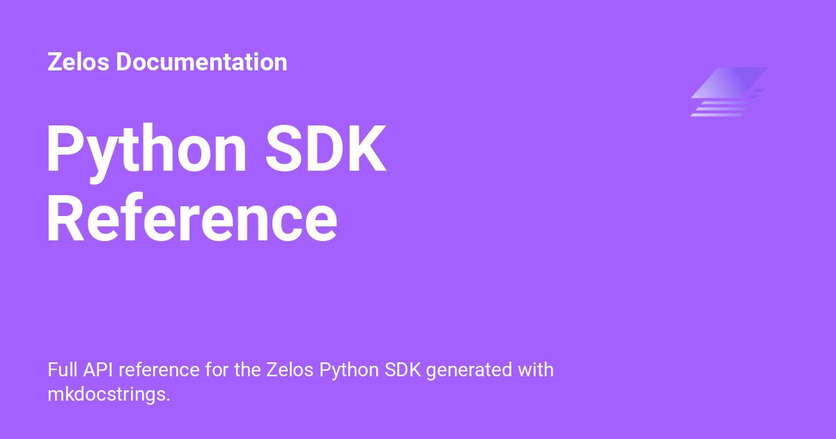 Python SDK Reference - Zelos Documentation